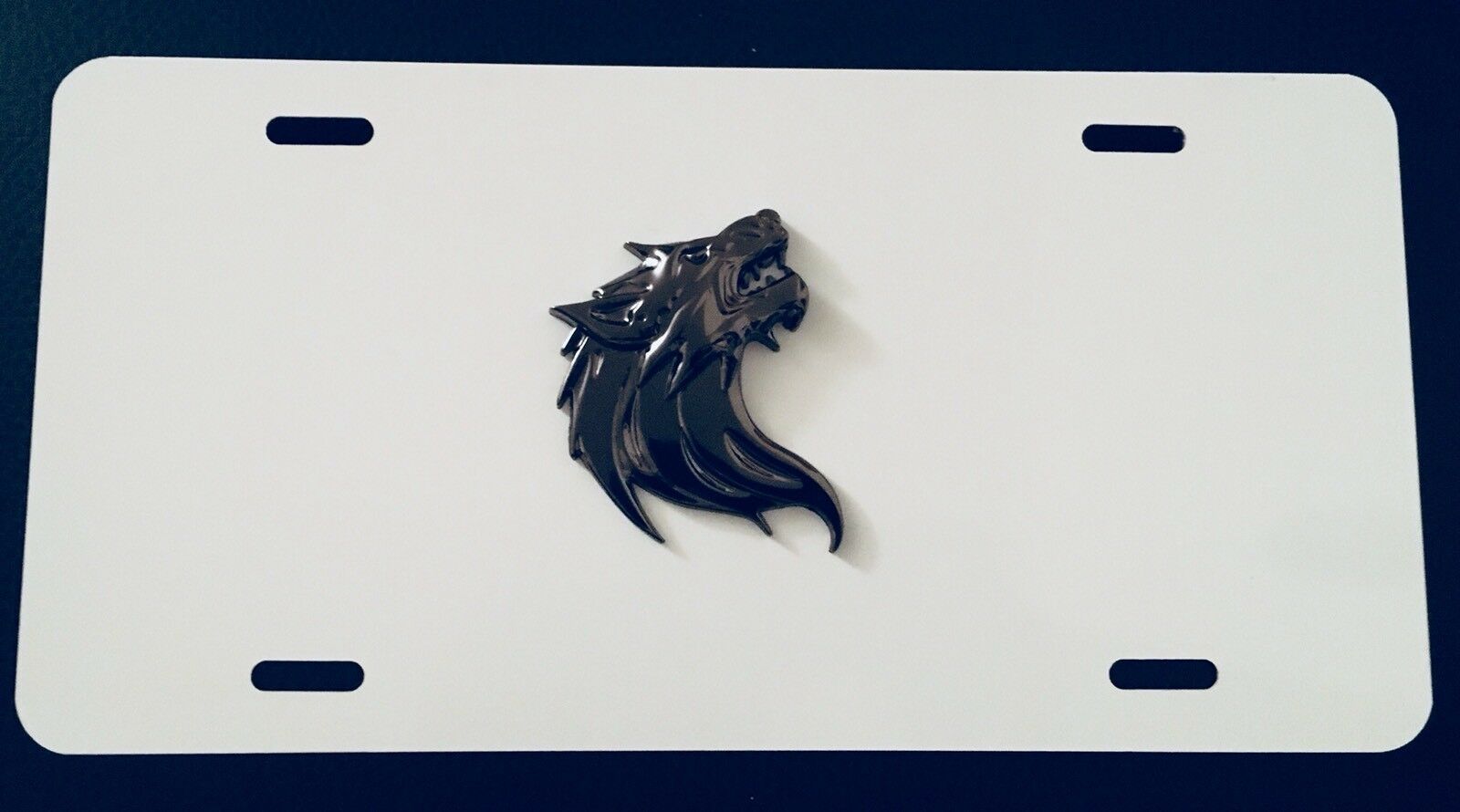 3D License Plate Custom Wolf Gloss Black Or Silver On License Plate ...